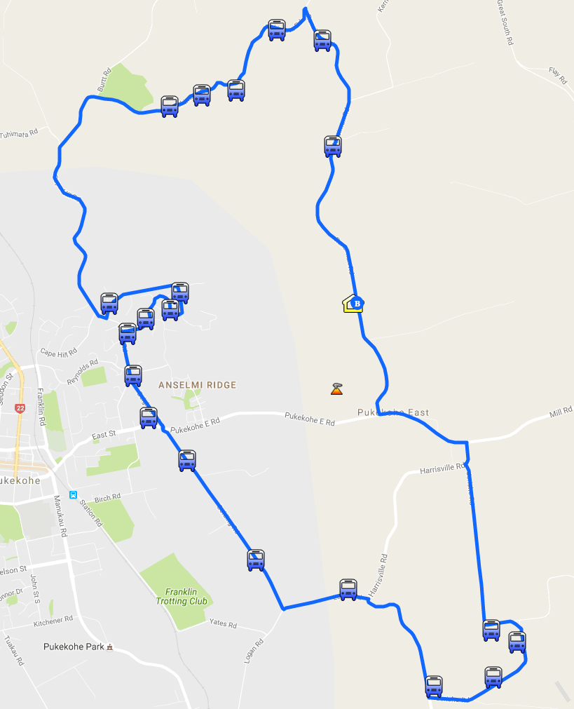 2017 School Bus Route Map and Timetable | Pukekohe East School Bus